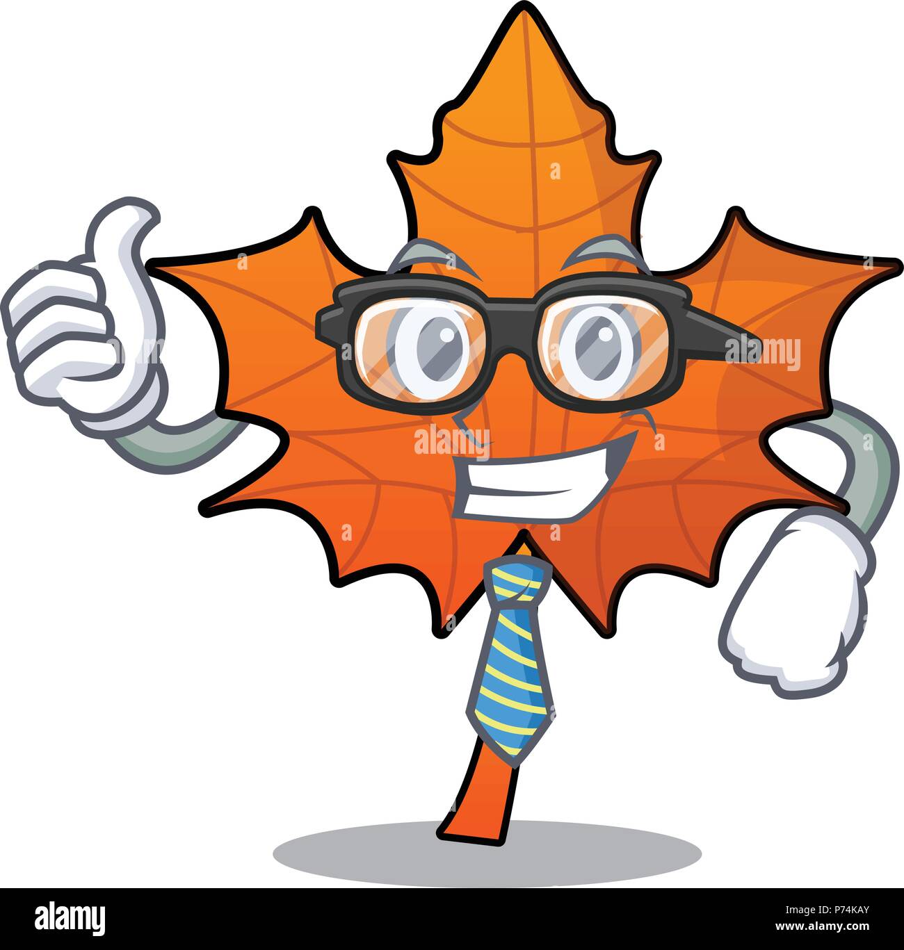 Businessman red maple leaf character cartoon Stock Vector Image & Art ...