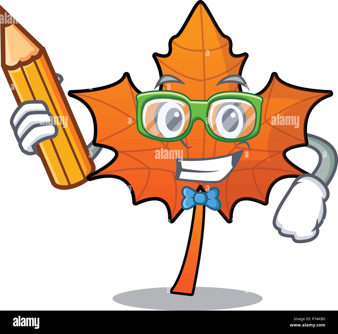 Student red maple leaf character cartoon Stock Vector Image & Art - Alamy