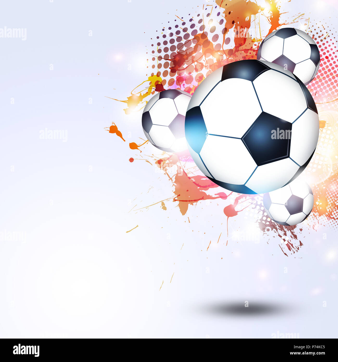active sport background with a football soccer balls Stock Photo - Alamy