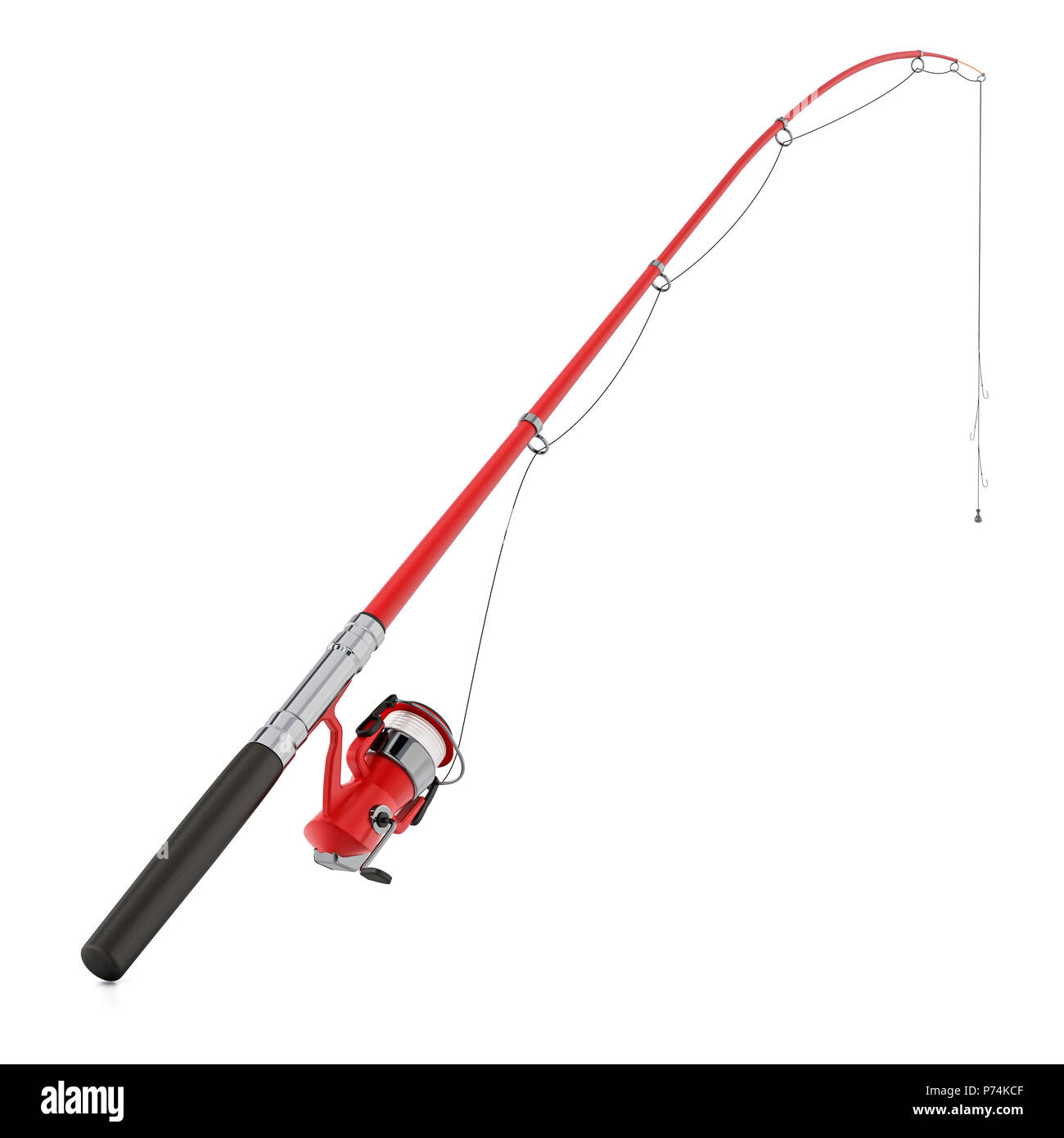 Fishing rod isolated on white background. 3D illustration Stock Photo ...