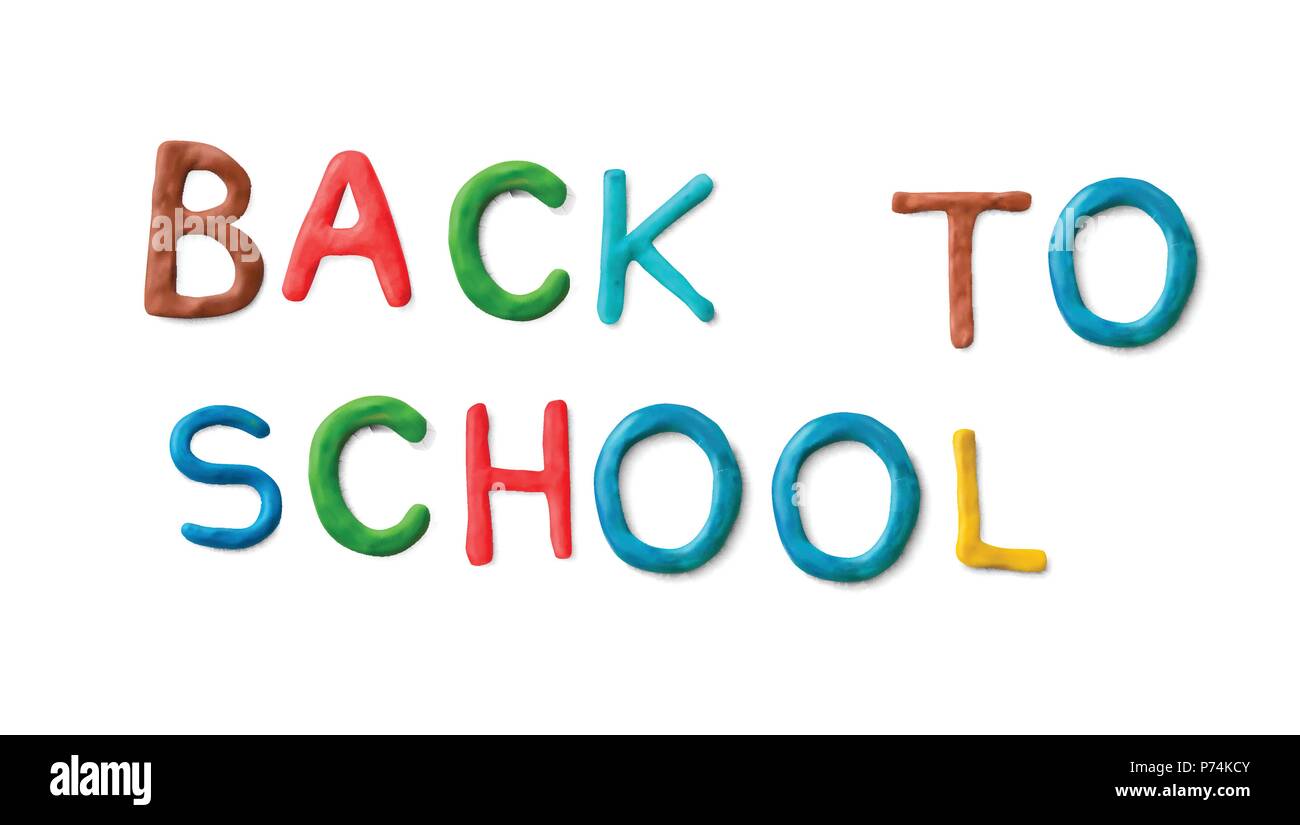 Handmade modeling clay words back to school Stock Vector Image & Art ...