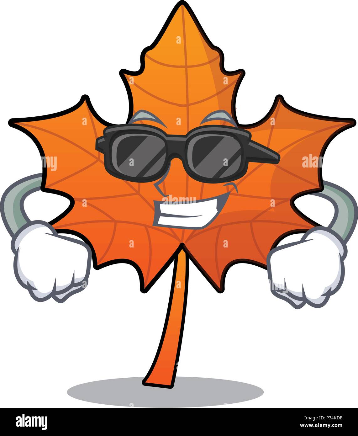 Super cool red maple leaf character cartoon Stock Vector Image & Art ...