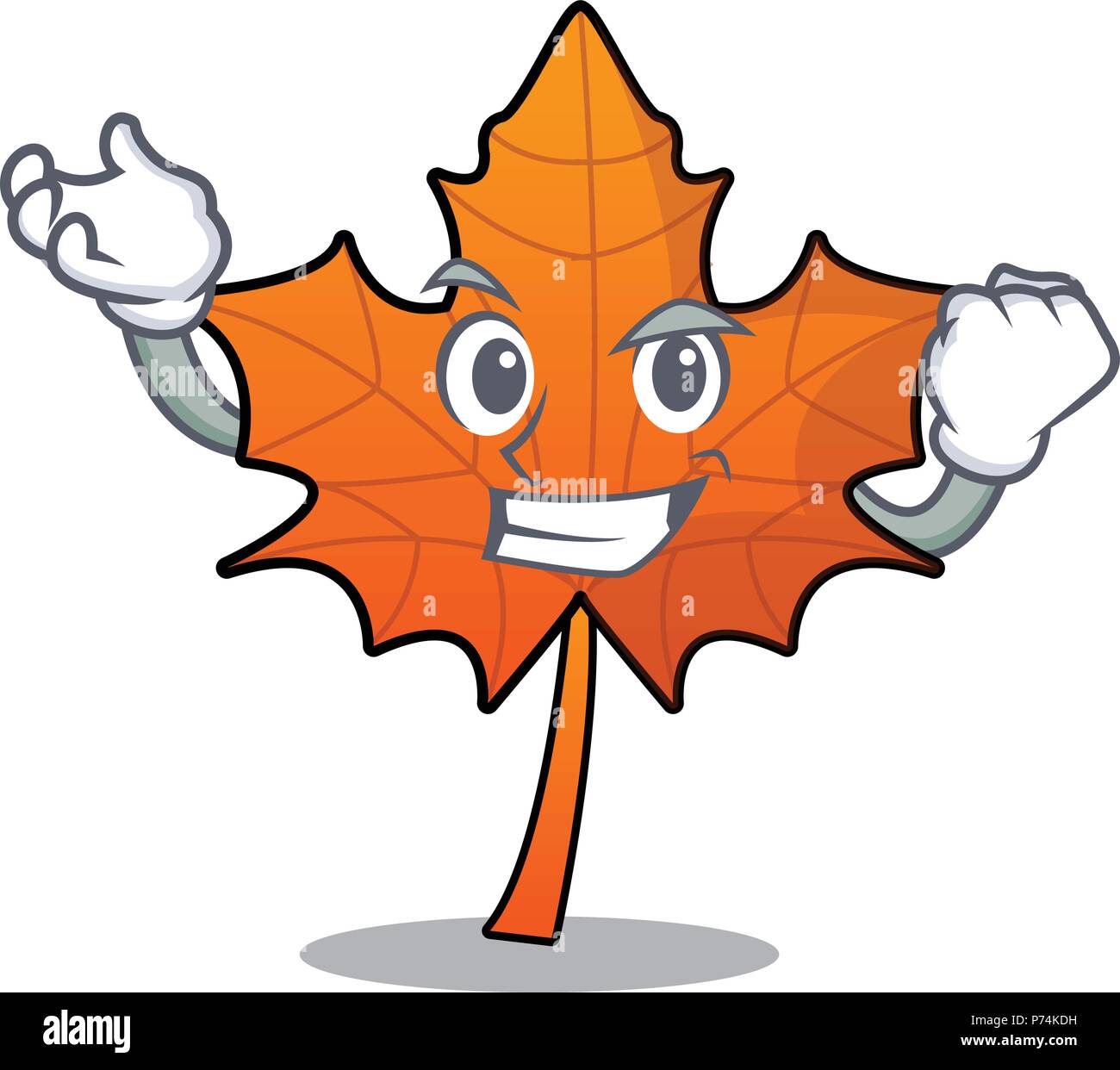 Successful red maple leaf character cartoon Stock Vector Image & Art ...