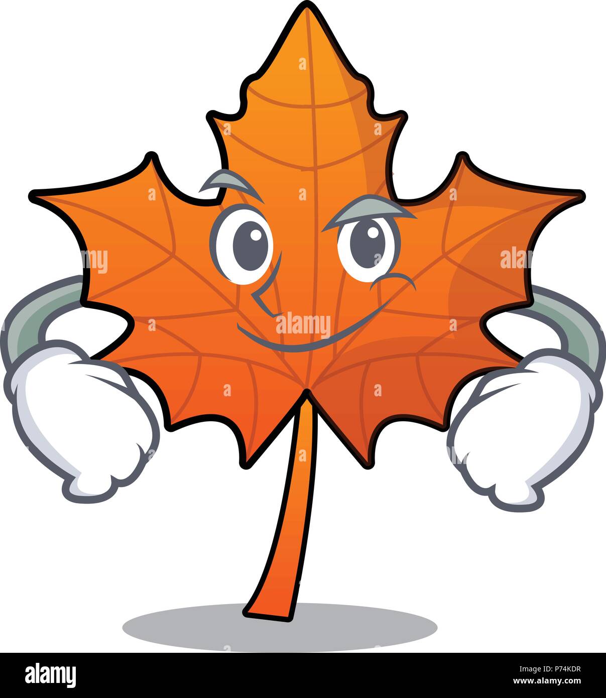 Smirking red maple leaf character cartoon Stock Vector Image & Art - Alamy