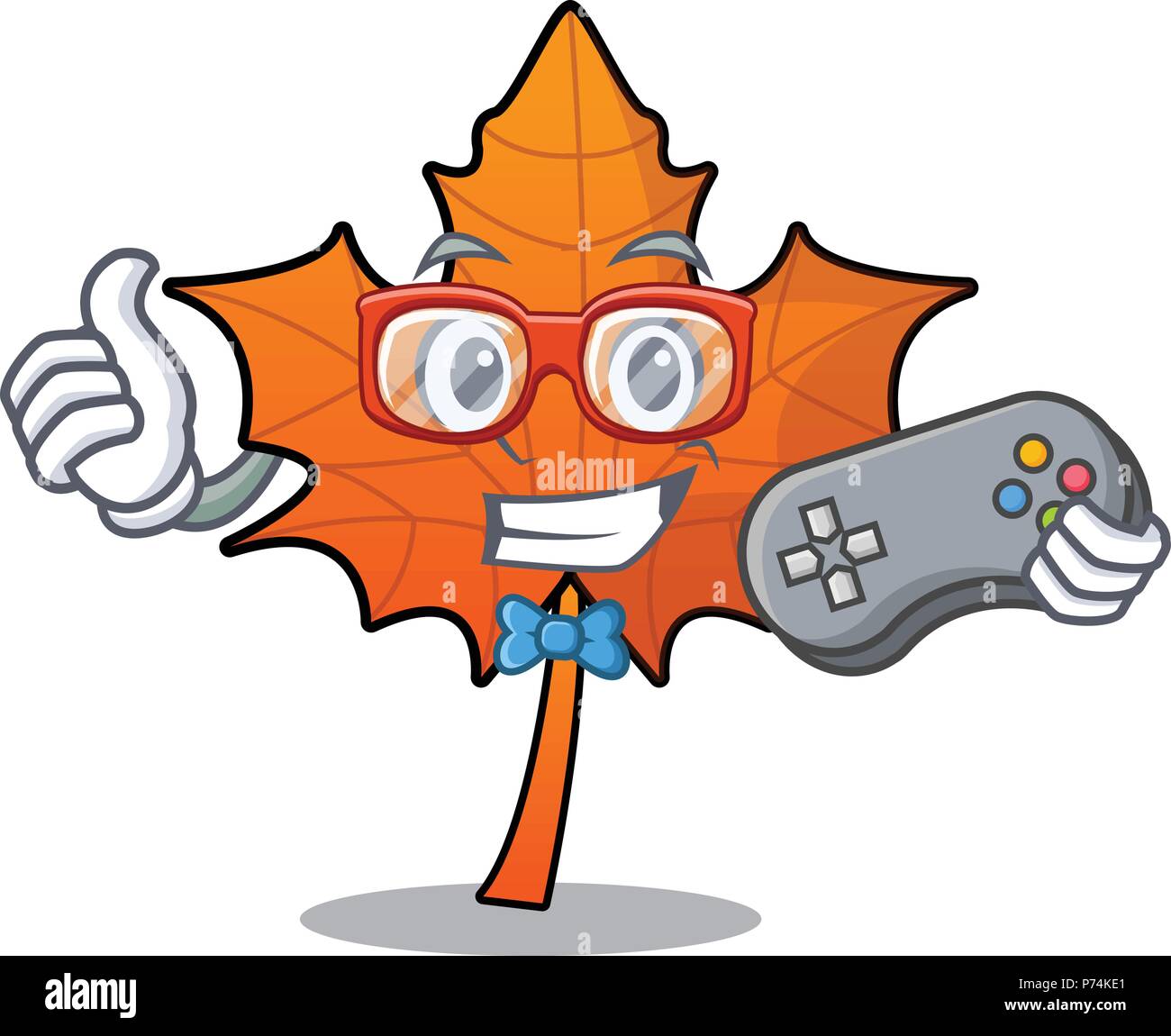Gamer red maple leaf mascot cartoon Stock Vector Image & Art - Alamy