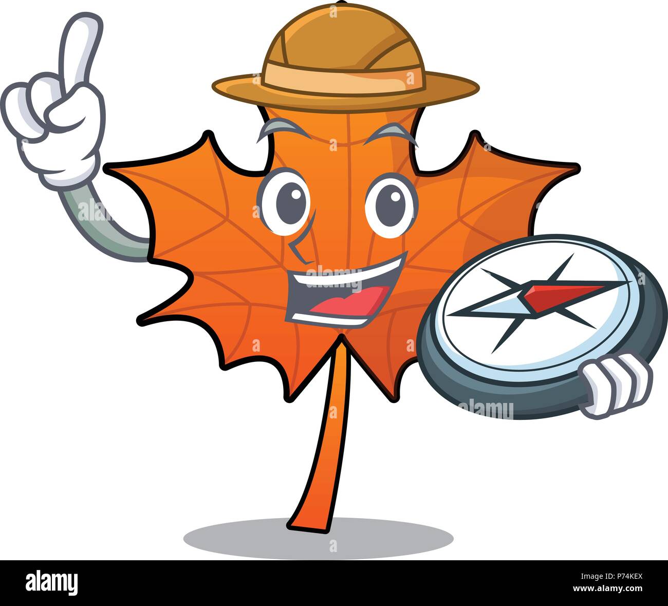 Explorer red maple leaf mascot cartoon Stock Vector Image & Art - Alamy