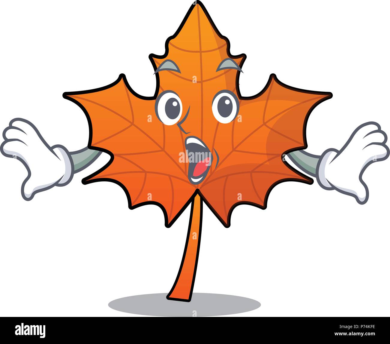 Surprised red maple leaf mascot cartoon Stock Vector Image & Art - Alamy