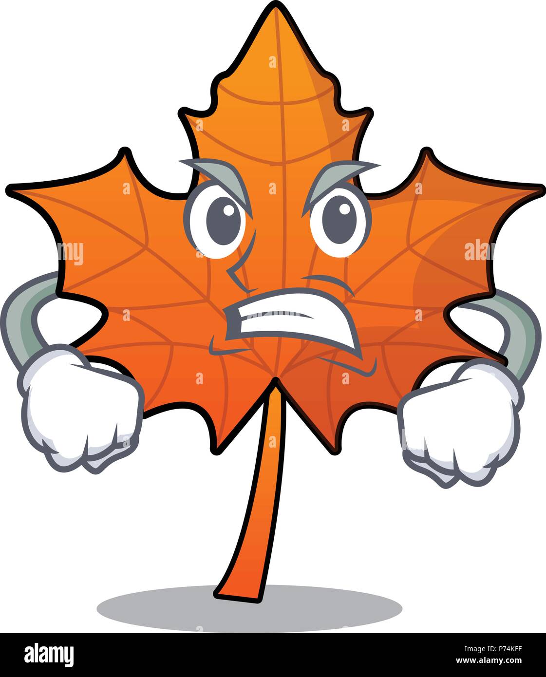Angry red maple leaf mascot cartoon Stock Vector Image & Art - Alamy