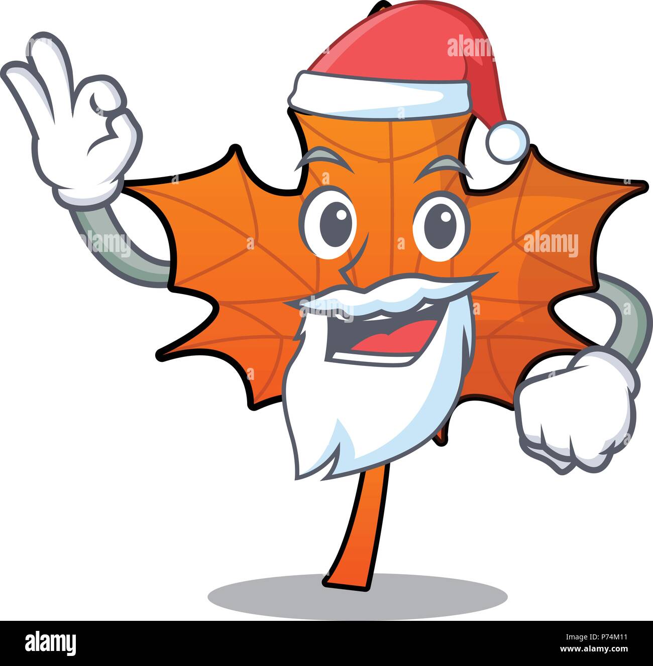 Santa red maple leaf mascot cartoon Stock Vector Image & Art - Alamy