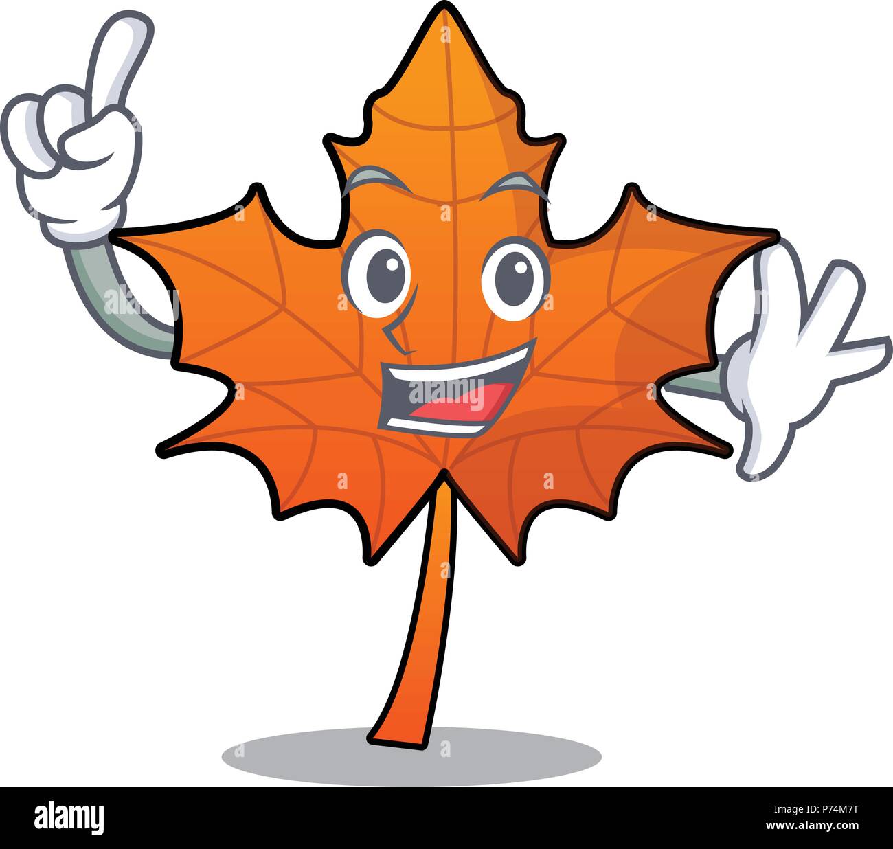 Finger red maple leaf mascot cartoon Stock Vector Image & Art - Alamy