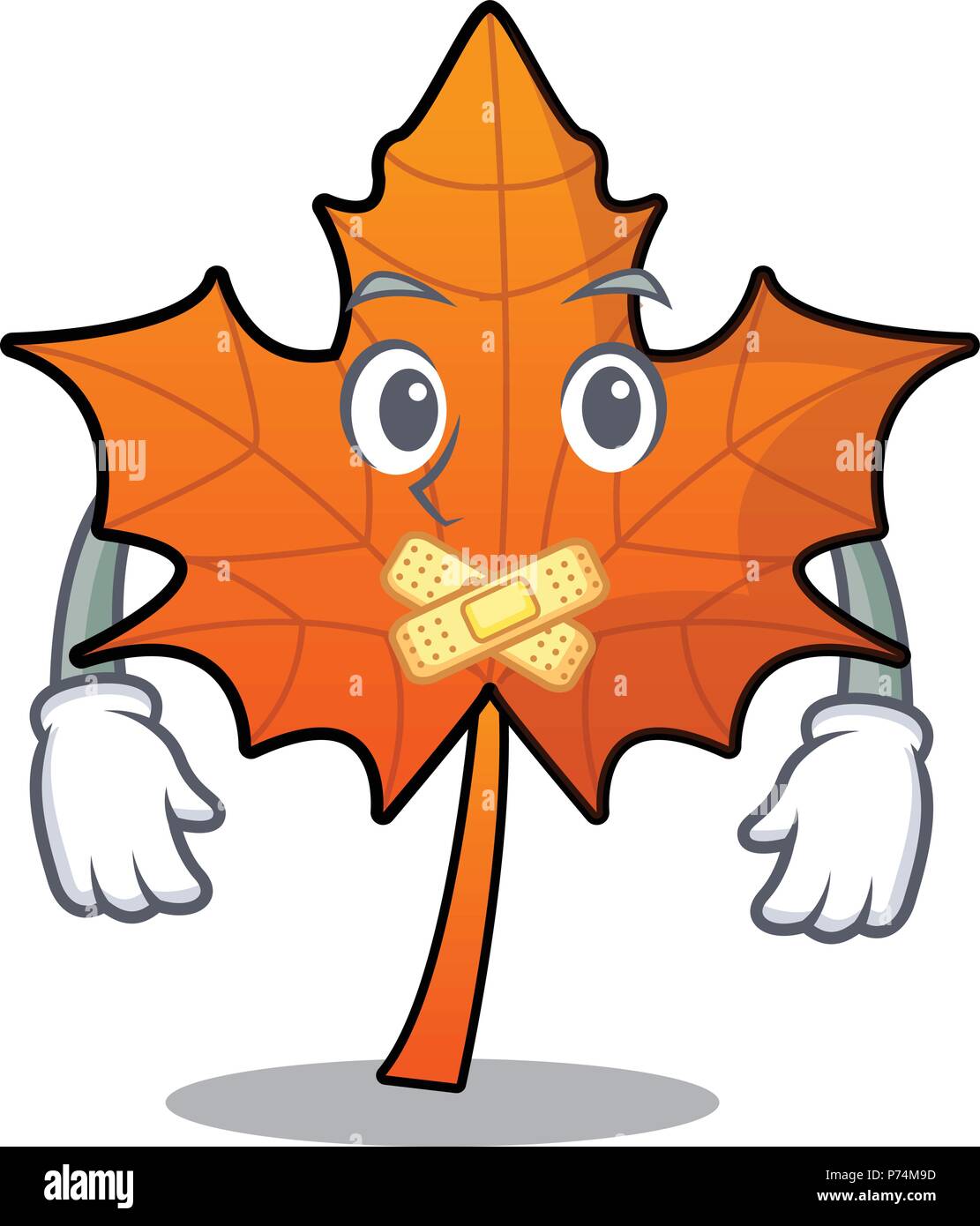 Silent red maple leaf mascot cartoon Stock Vector Image & Art - Alamy