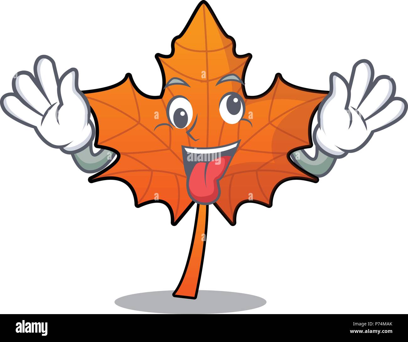 Crazy red maple leaf mascot cartoon Stock Vector Image & Art - Alamy