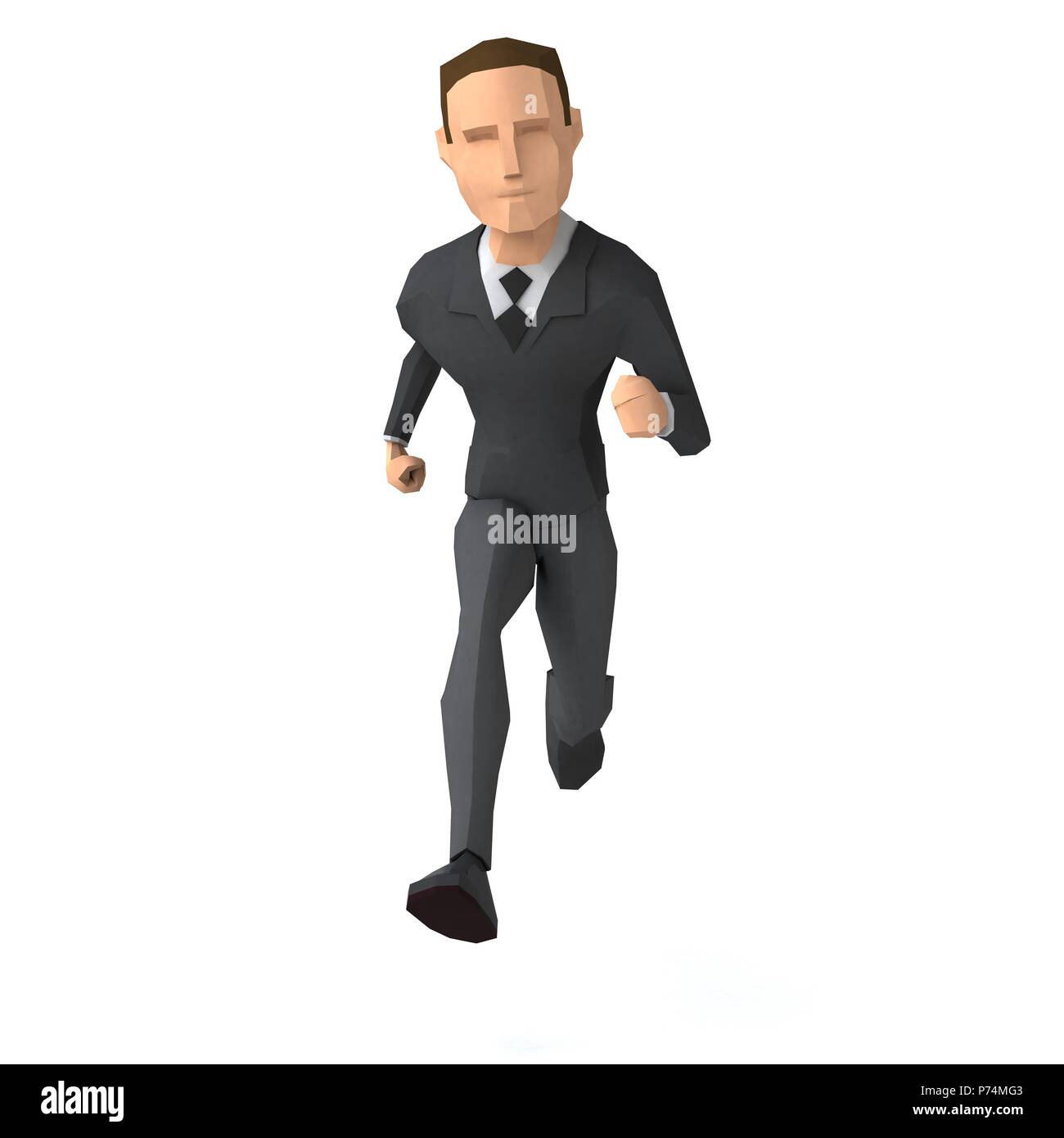 Low poly businessman - 3D Illustration Stock Photo - Alamy