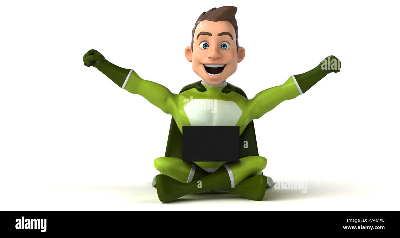 Superhero coding - 3D Illustration Stock Photo - Alamy