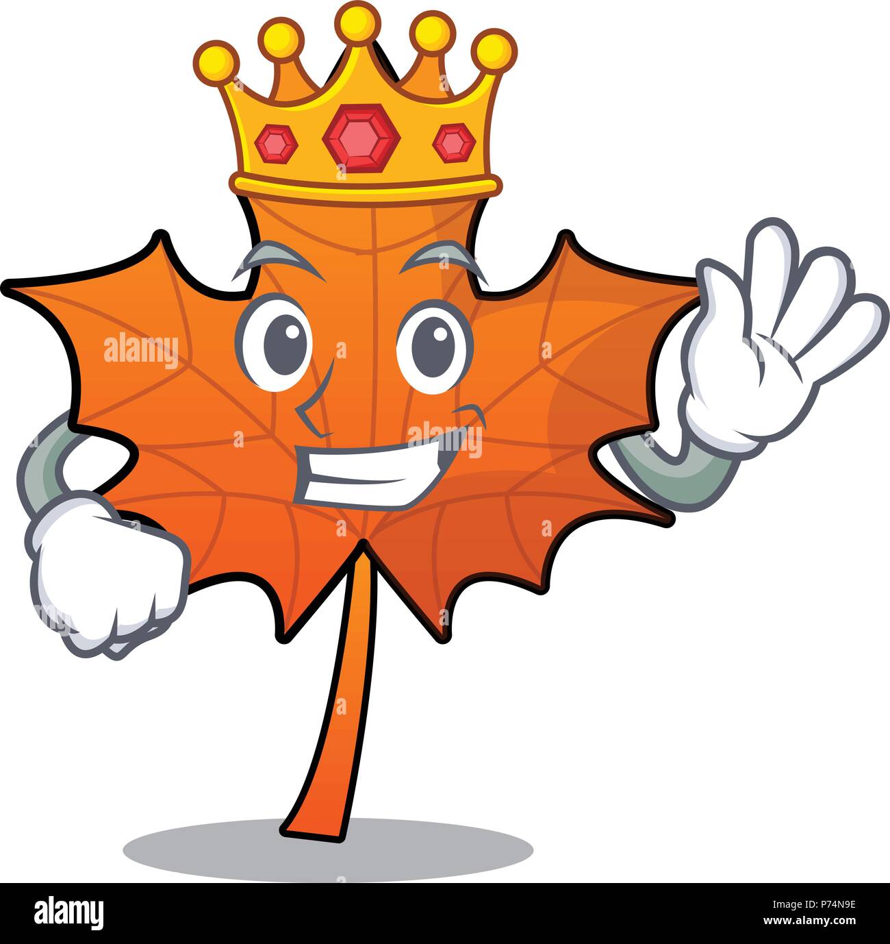 King red maple leaf mascot cartoon Stock Vector Image & Art - Alamy
