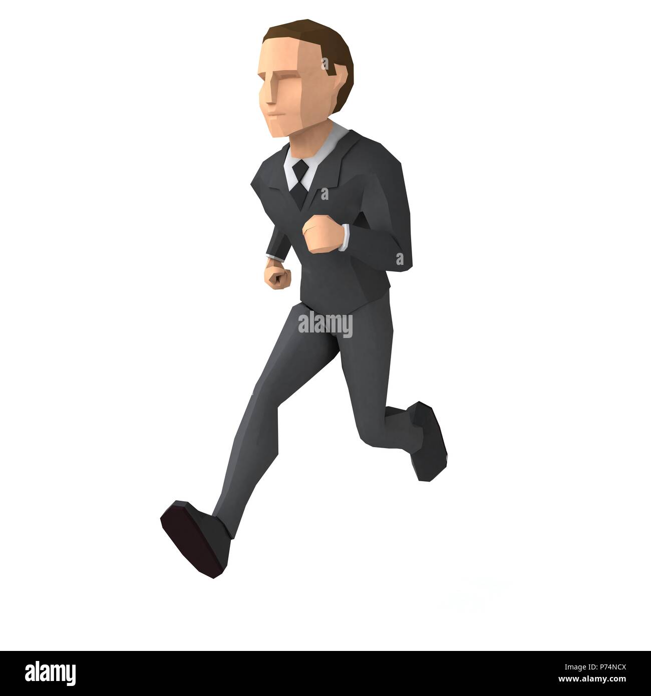 Low poly businessman - 3D Illustration Stock Photo - Alamy
