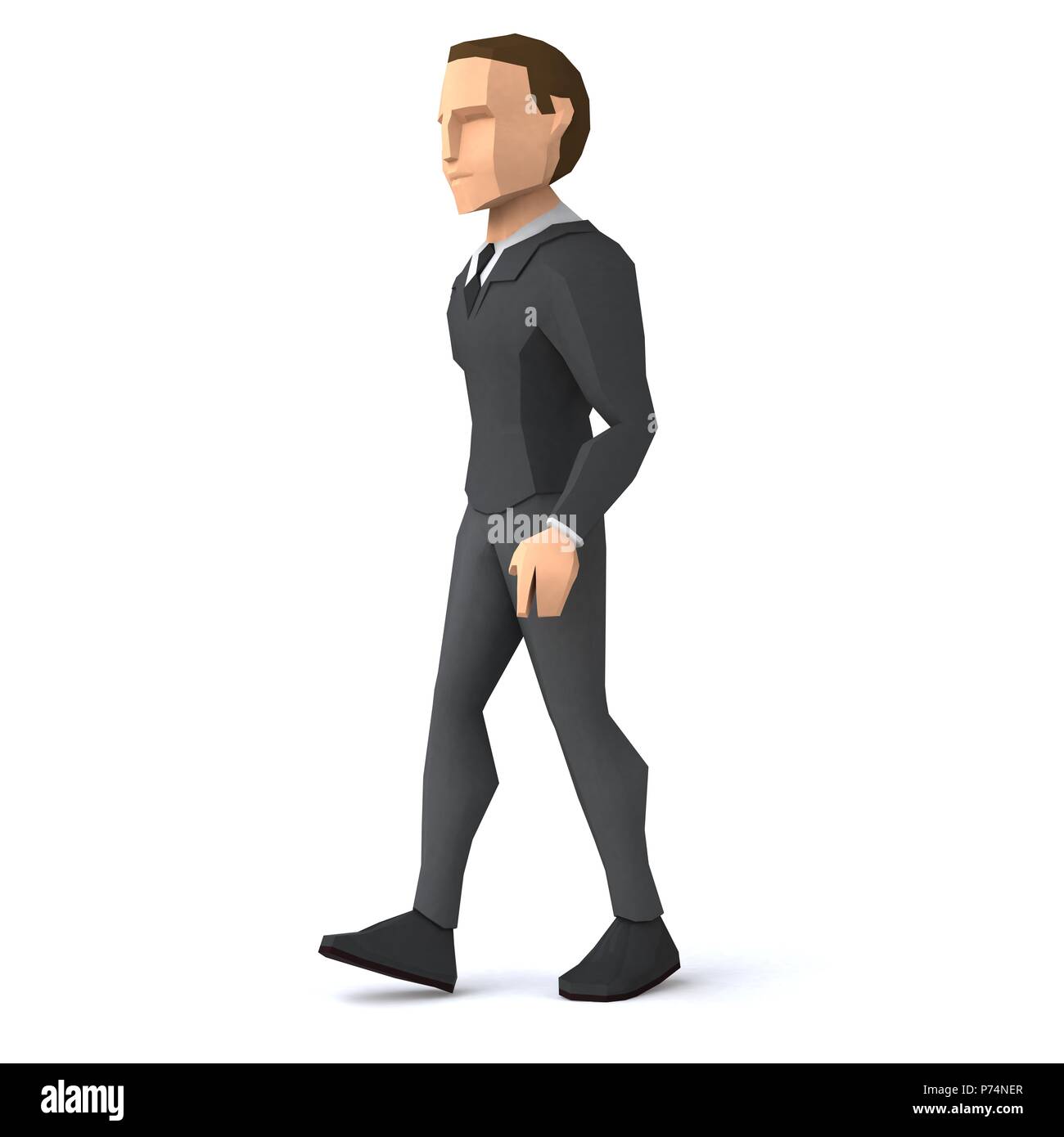 Low poly businessman - 3D Illustration Stock Photo - Alamy