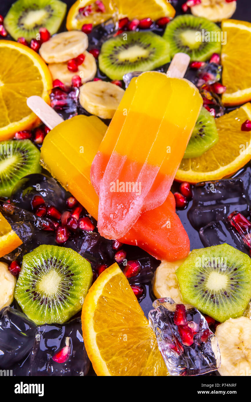 Fruit popsicle lime slices ice cubes hi-res stock photography and ...