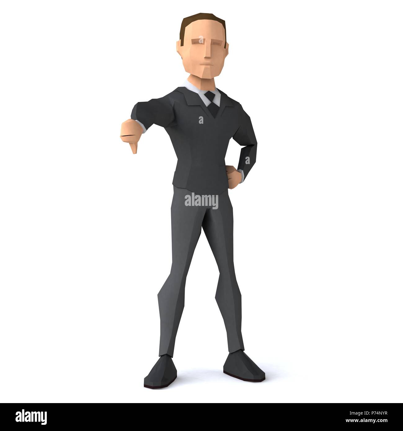 Low poly businessman - 3D Illustration Stock Photo - Alamy
