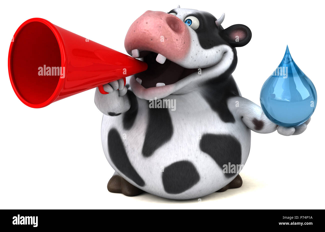 Fun cow - 3D Illustration Stock Photo - Alamy