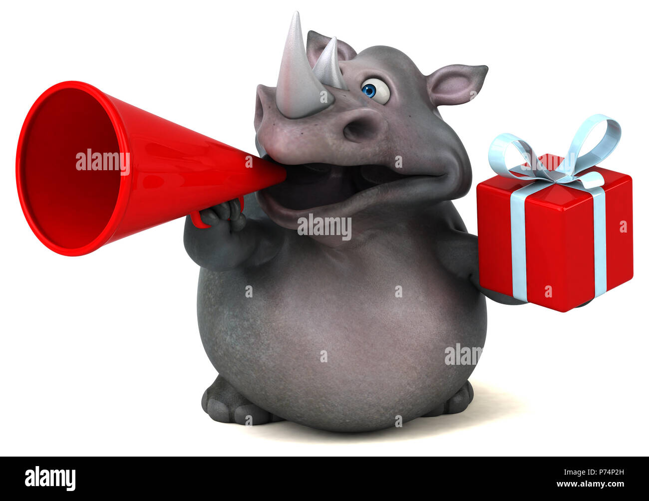 Fun rhinoceros - 3D Illustration Stock Photo - Alamy