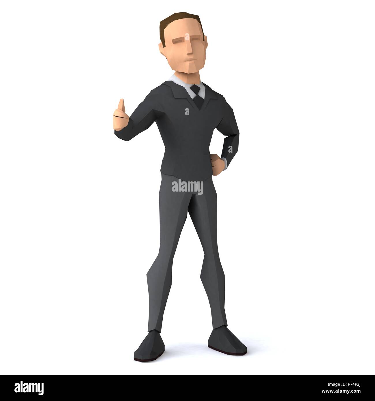 Low poly businessman - 3D Illustration Stock Photo - Alamy