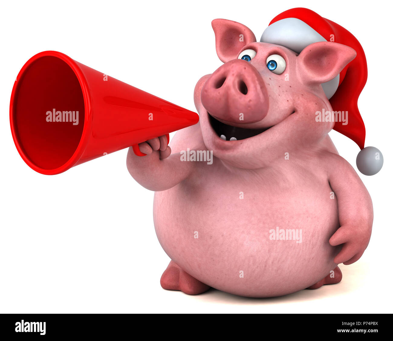 Fun pig - 3D Illustration Stock Photo - Alamy