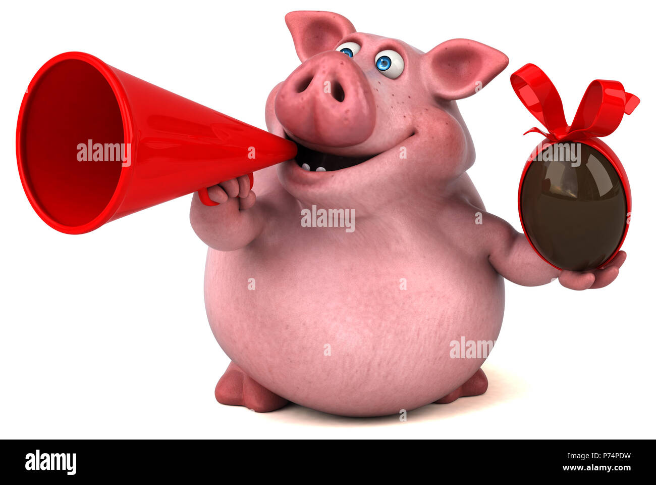 Fun pig - 3D Illustration Stock Photo - Alamy