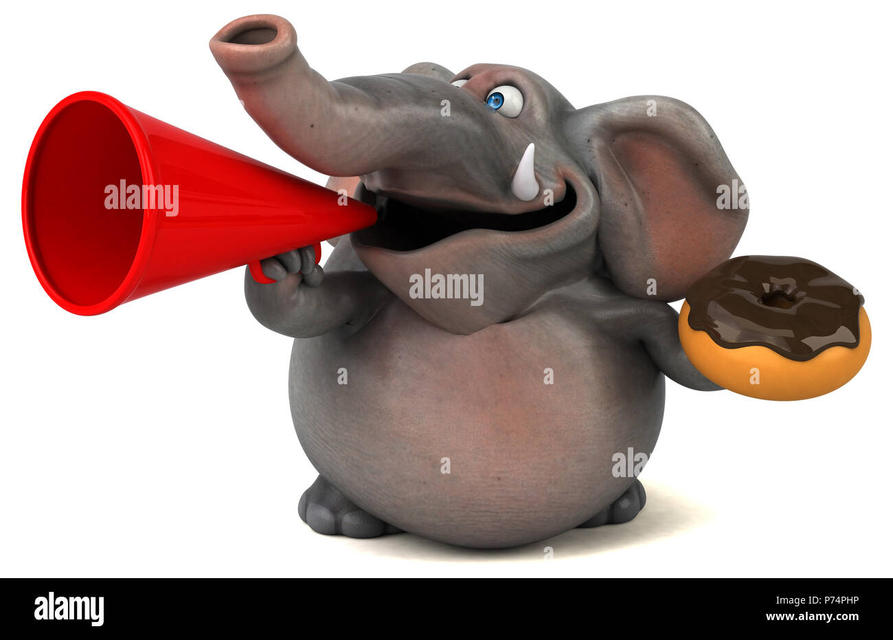 Fun elephant - 3D Illustration Stock Photo - Alamy