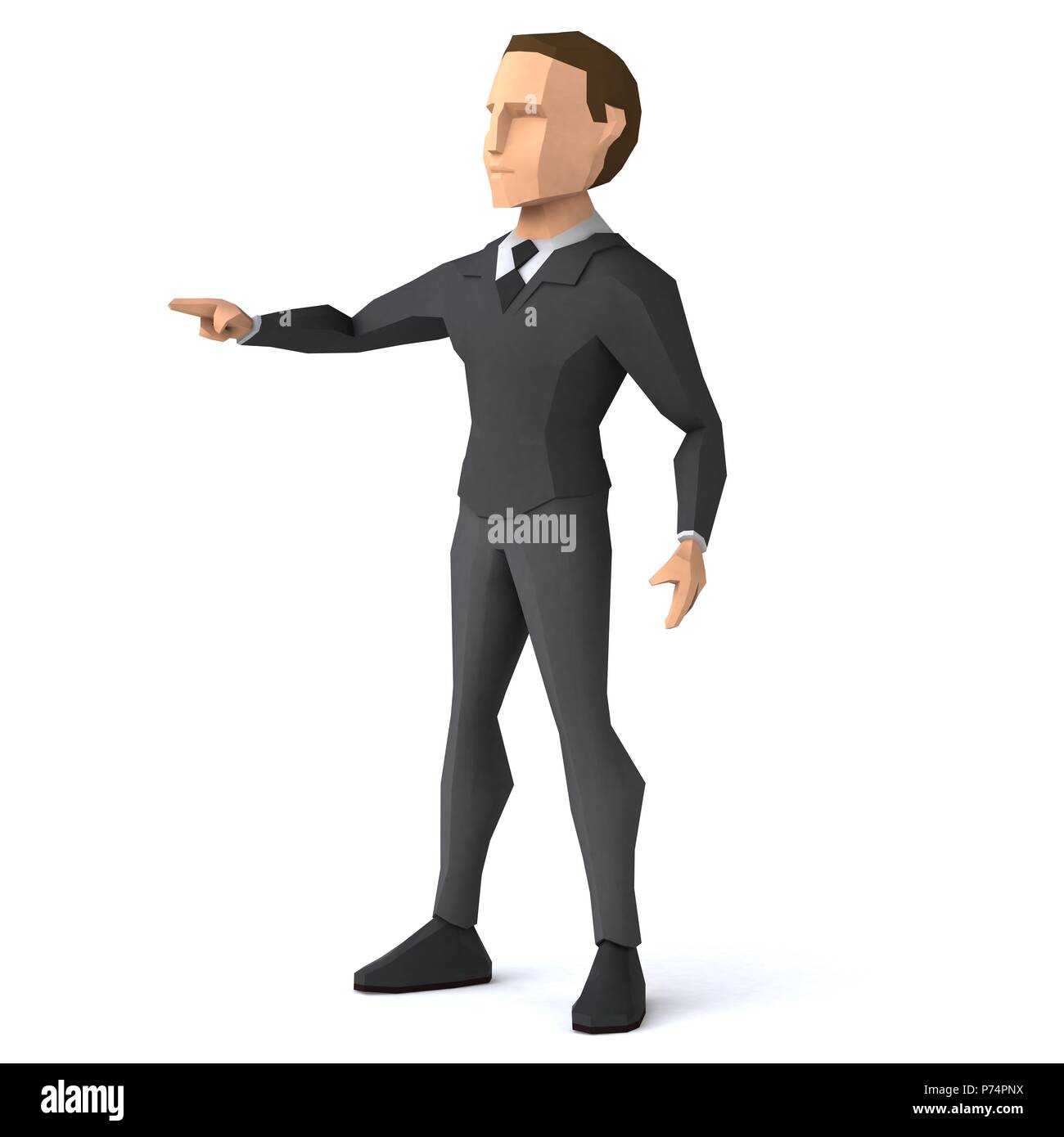 Low poly businessman - 3D Illustration Stock Photo - Alamy