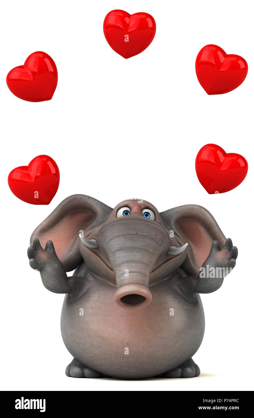Fun elephant - 3D Illustration Stock Photo - Alamy