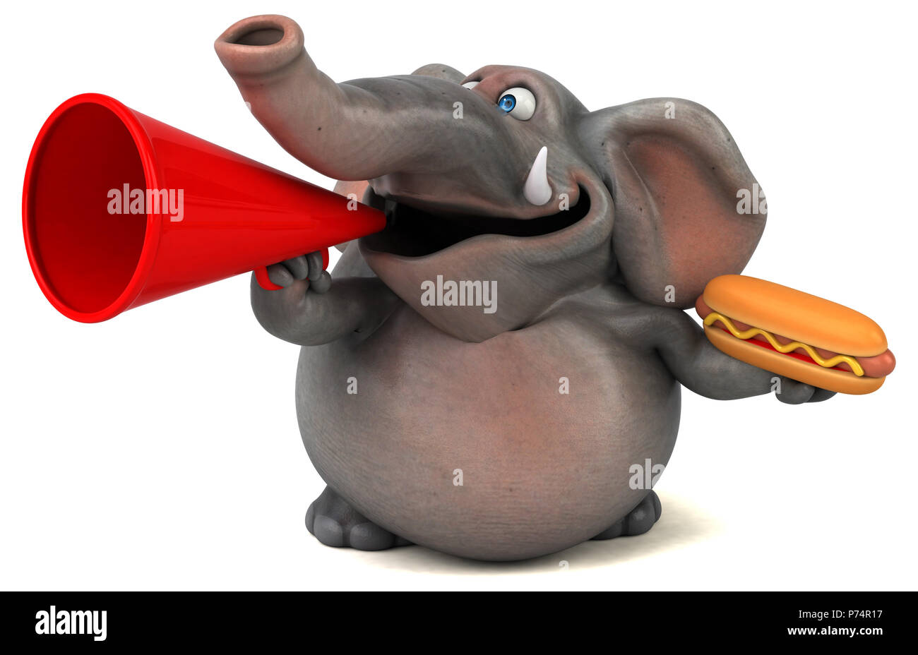 Fun elephant - 3D Illustration Stock Photo - Alamy