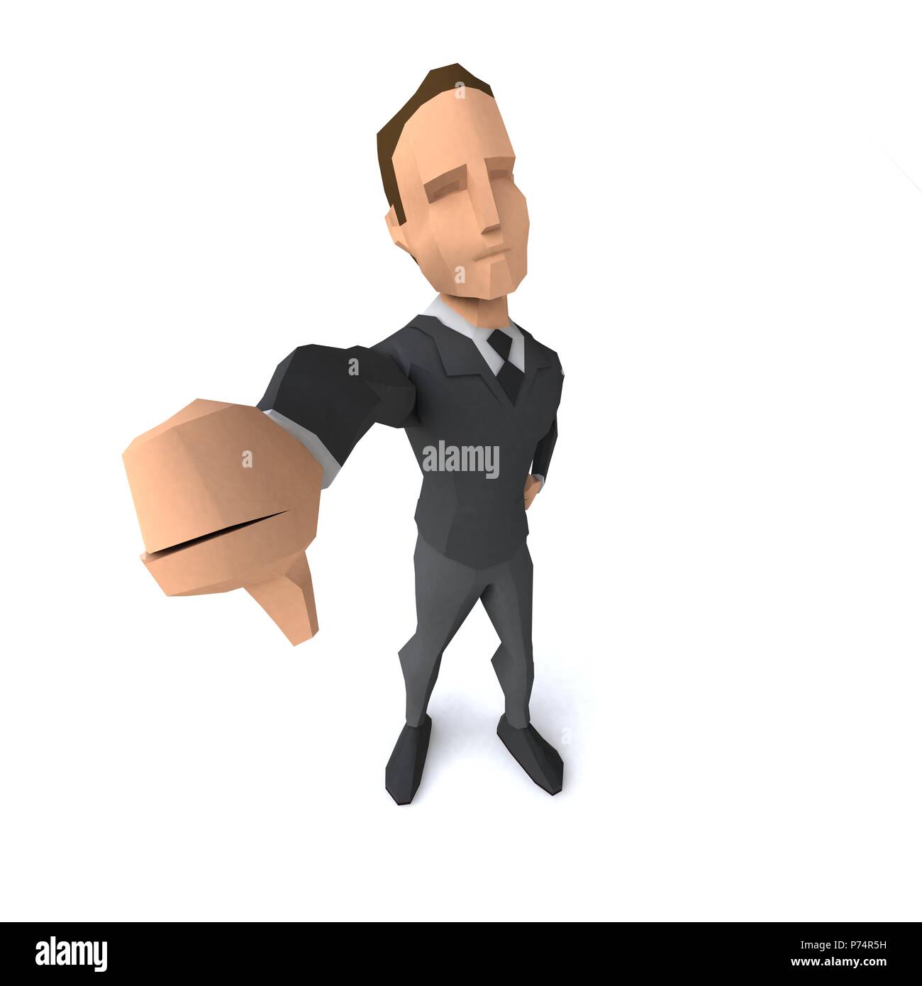 Low poly businessman - 3D Illustration Stock Photo - Alamy