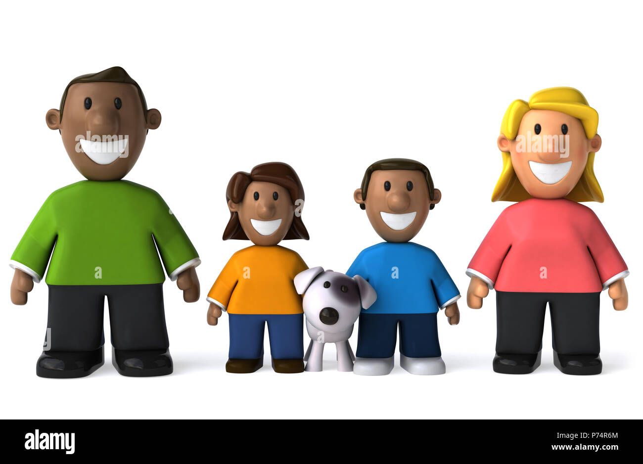 Diverse family - 3D Illustration Stock Photo - Alamy