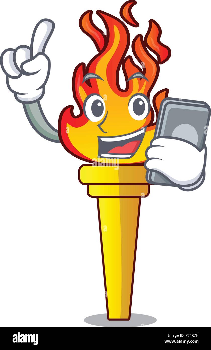 With phone torch character cartoon style Stock Vector Image & Art - Alamy