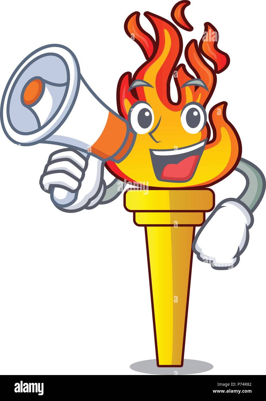 With megaphone torch character cartoon style Stock Vector Image & Art ...