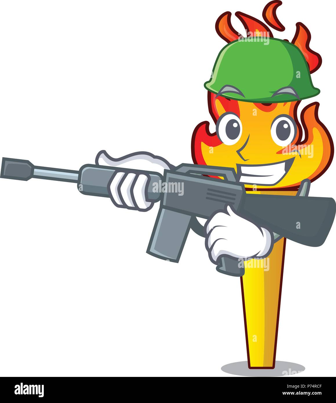 Army torch character cartoon style Stock Vector Image & Art - Alamy