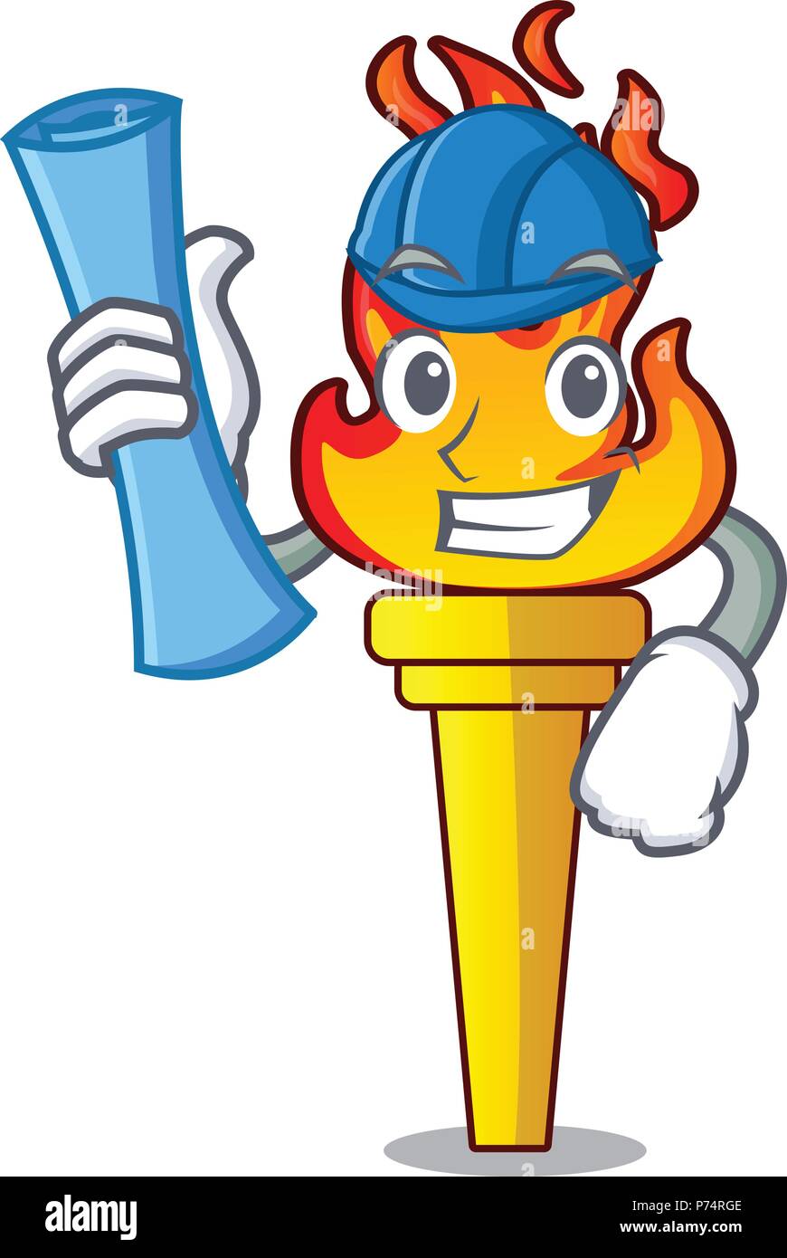 Architect torch character cartoon style Stock Vector Image & Art - Alamy