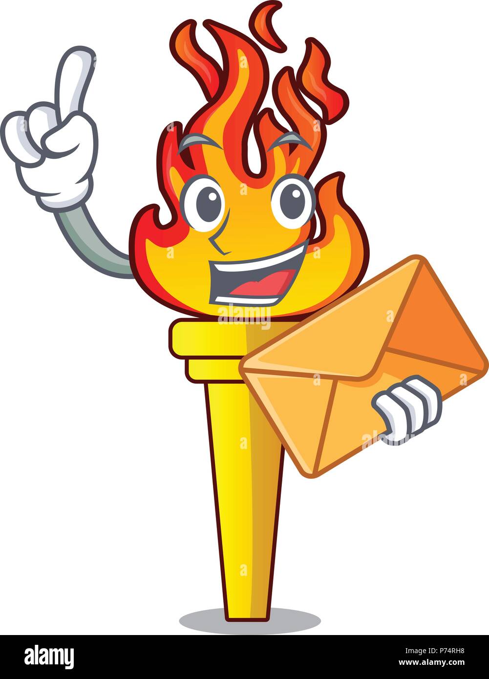 With envelope torch character cartoon style Stock Vector Image & Art ...