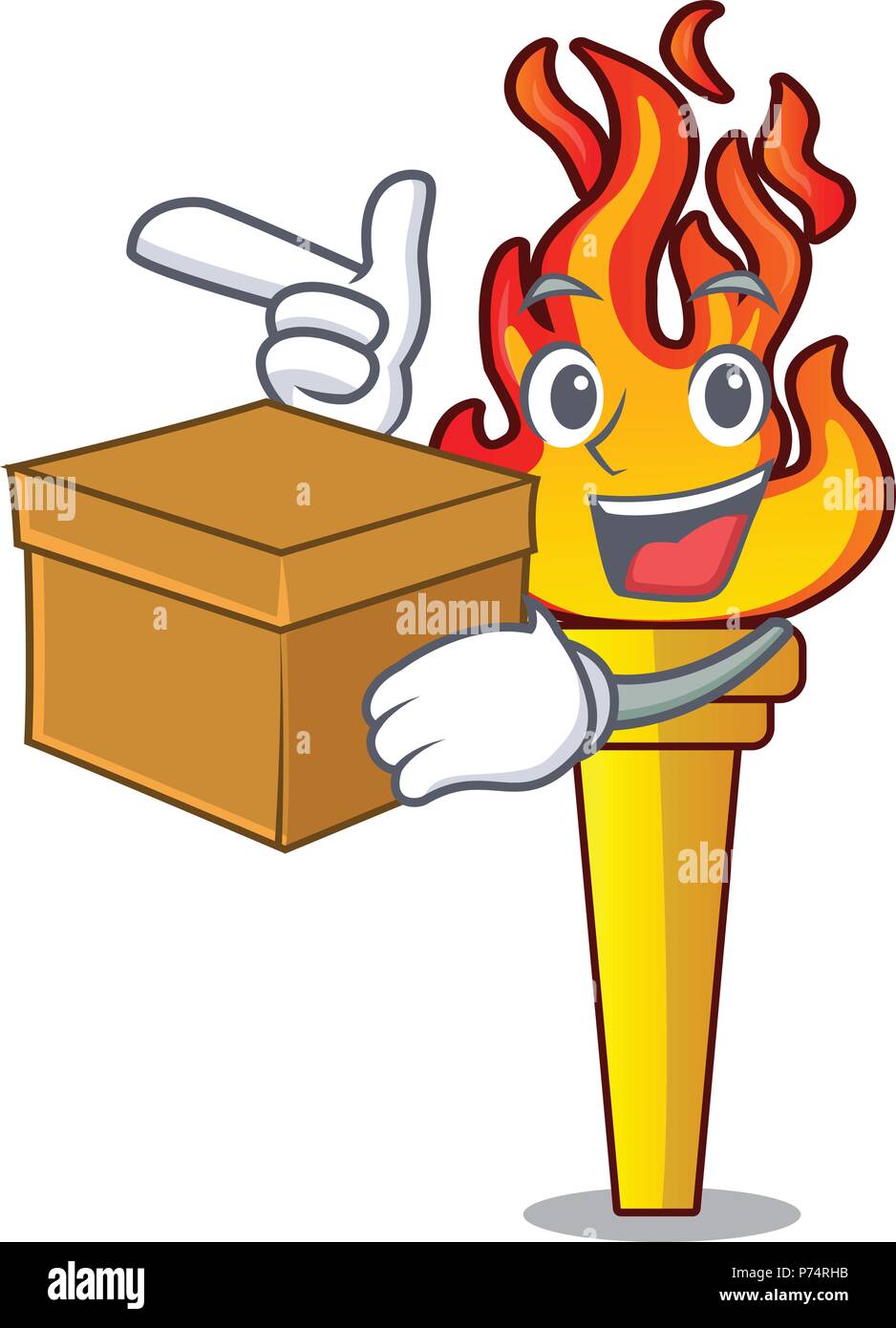 With box torch character cartoon style Stock Vector Image & Art - Alamy