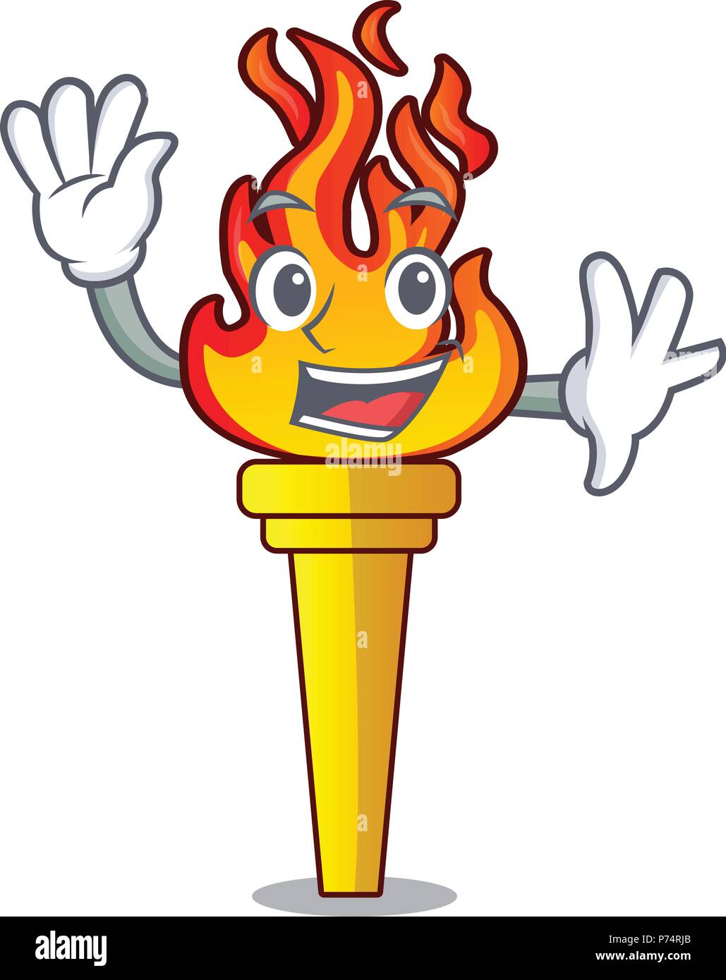 Waving torch character cartoon style Stock Vector Image & Art - Alamy