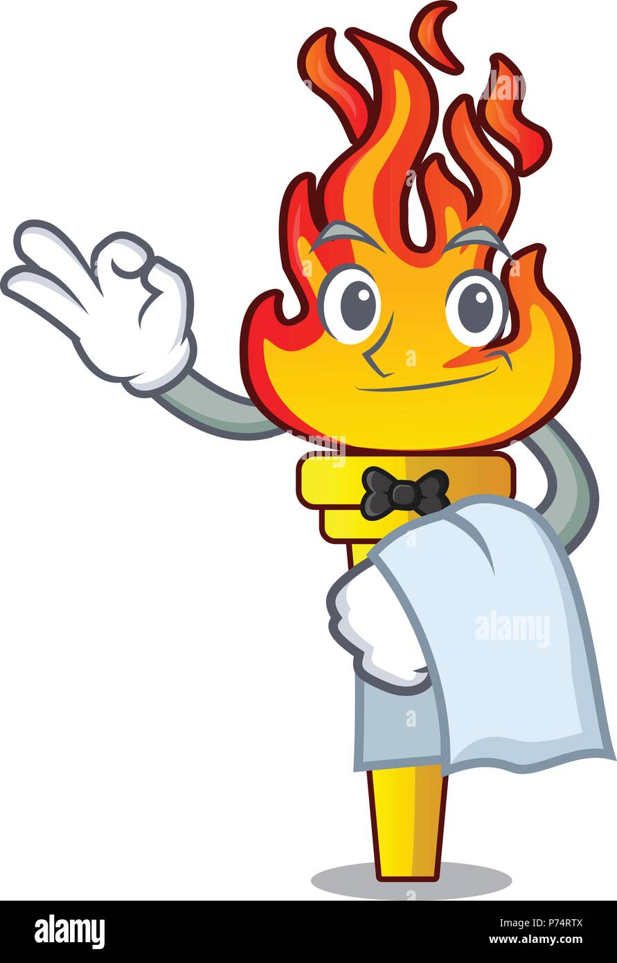 Waiter torch mascot cartoon style Stock Vector Image & Art - Alamy