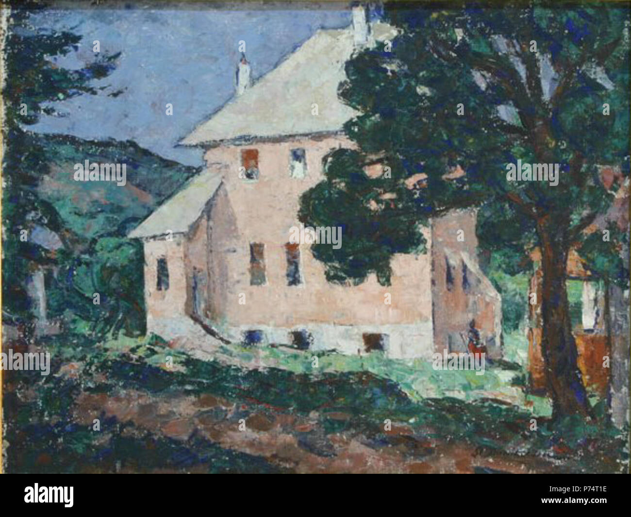 Român: tefan Dimitrescu -Casa roz, ulei pe pânz, Muzeul Naional de Art ...