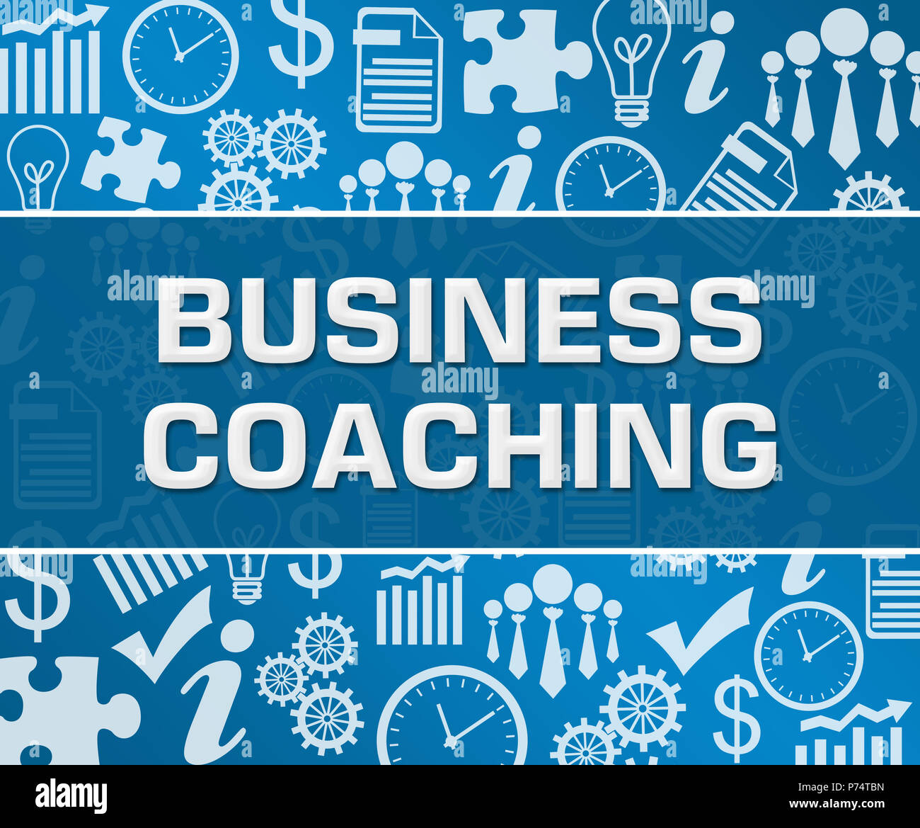 Business Coaching Business Symbols Texture Blue Background Square Stock ...