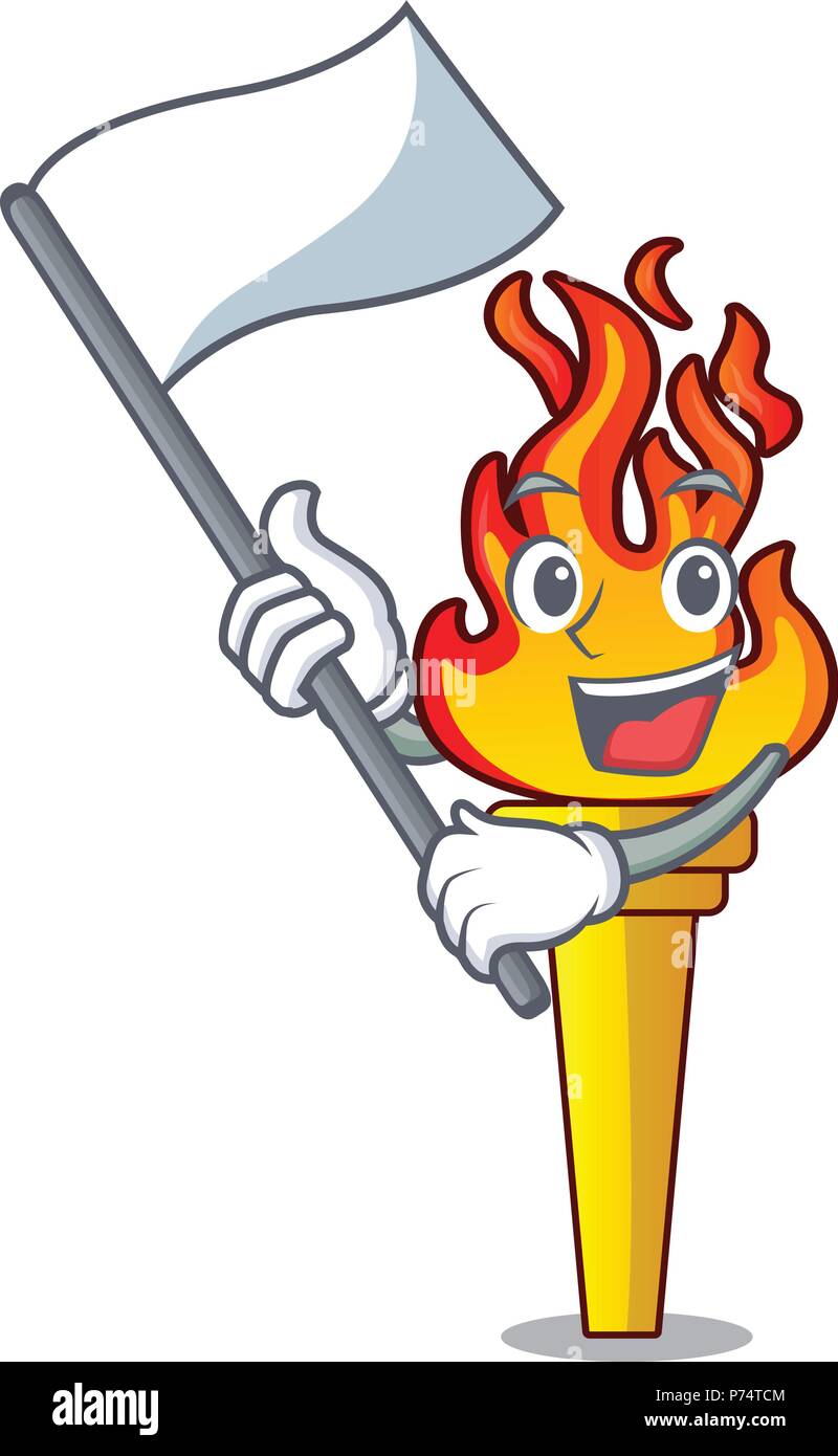 With flag torch mascot cartoon style Stock Vector Image & Art - Alamy