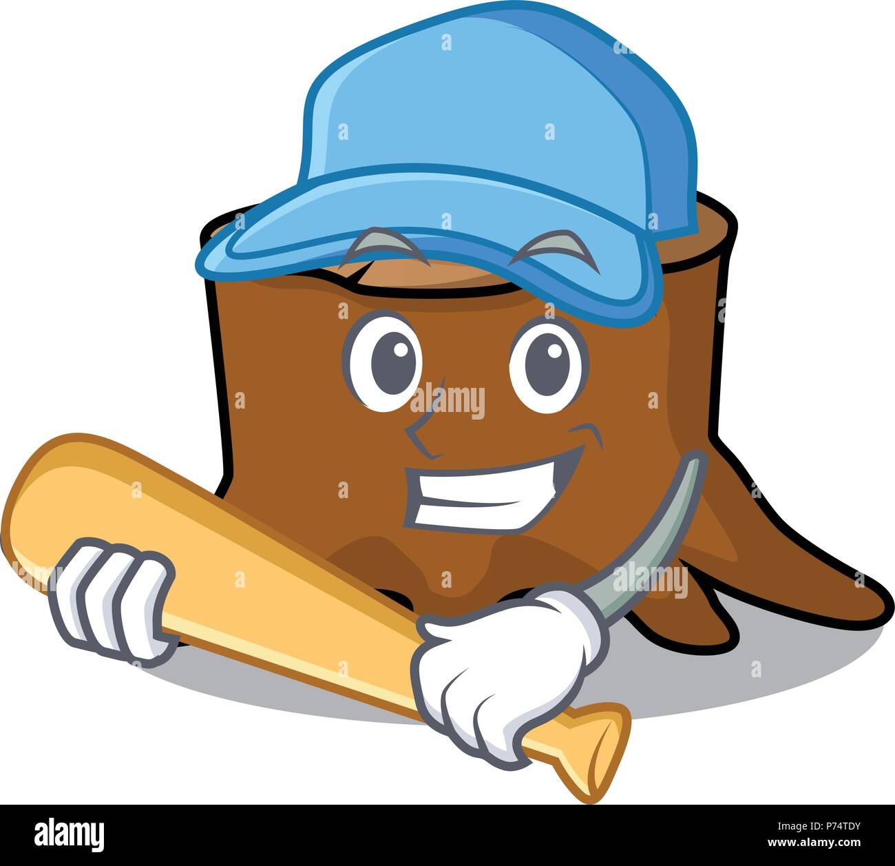 Playing baseball tree stump character cartoon Stock Vector Image & Art ...