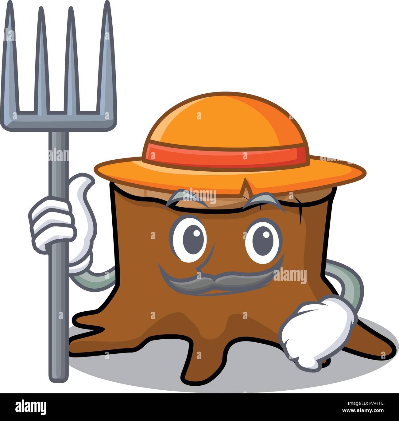 Farmer tree stump character cartoon Stock Vector Image & Art - Alamy