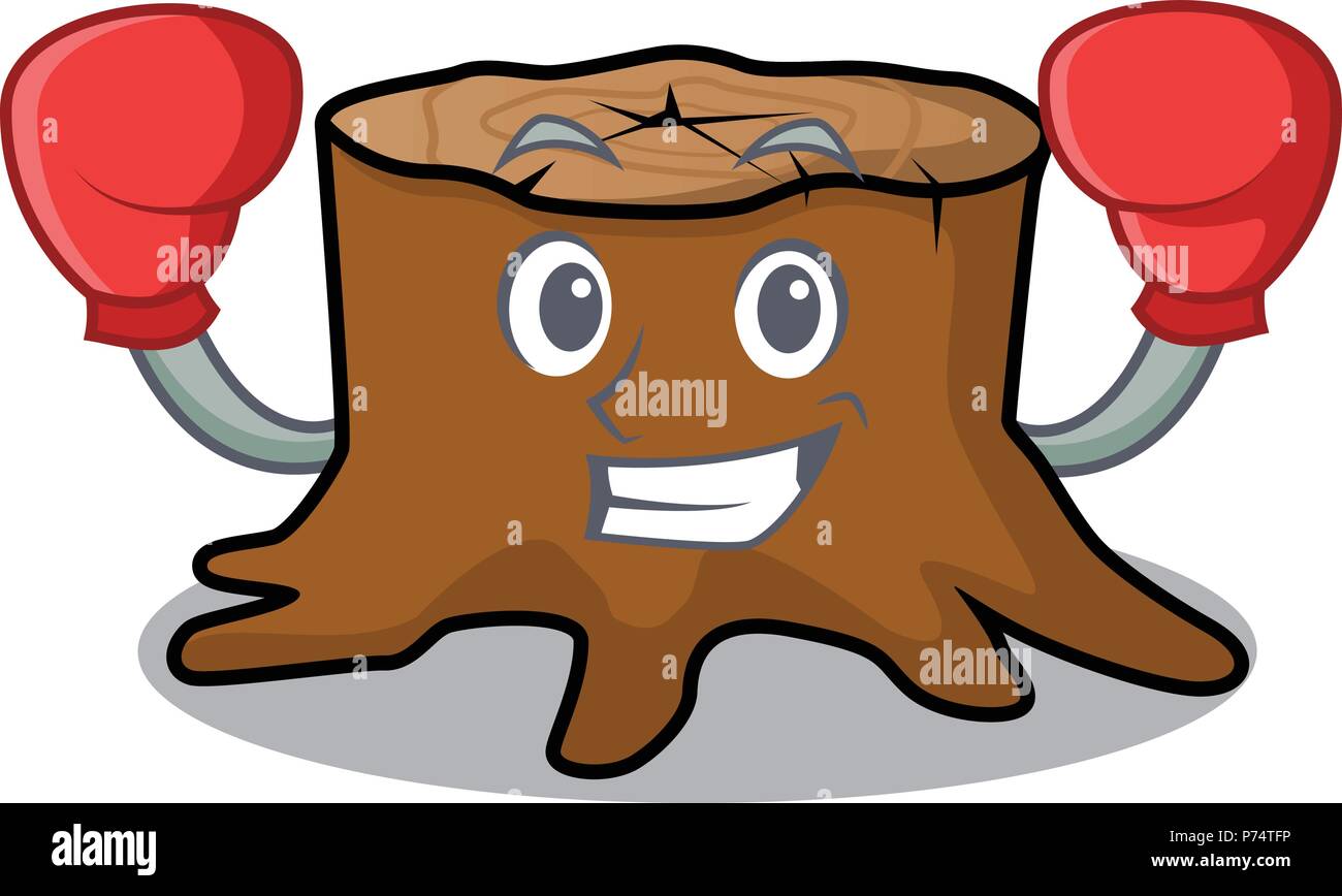 Boxing tree stump character cartoon Stock Vector Image & Art - Alamy