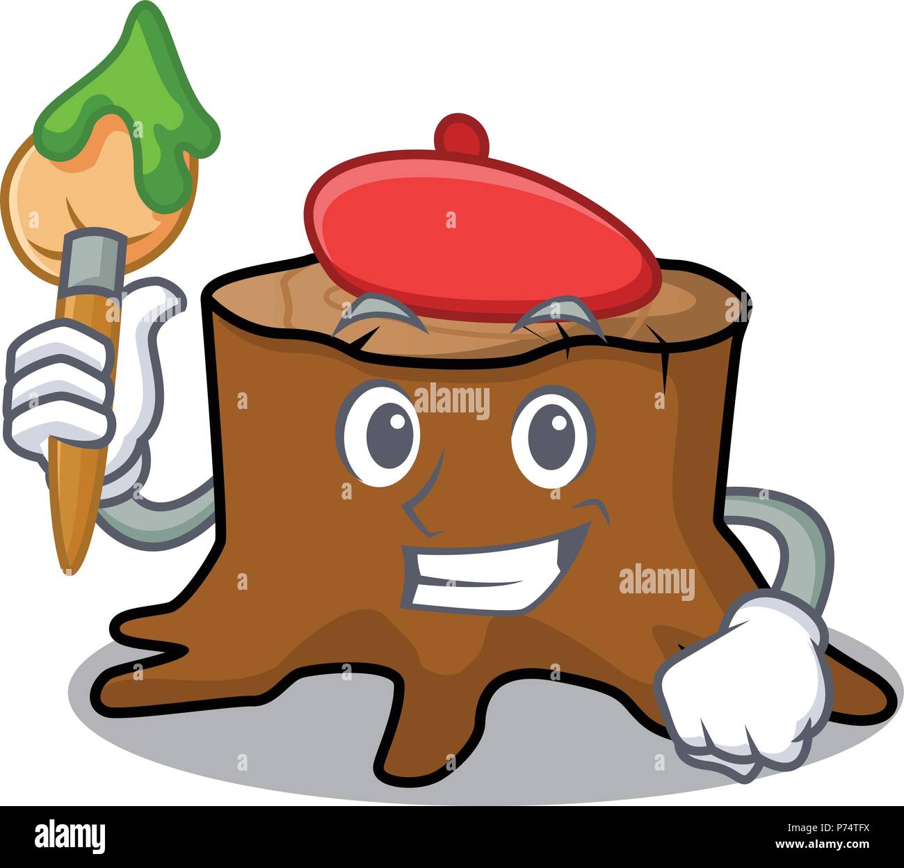 Artist tree stump character cartoon Stock Vector Image & Art - Alamy