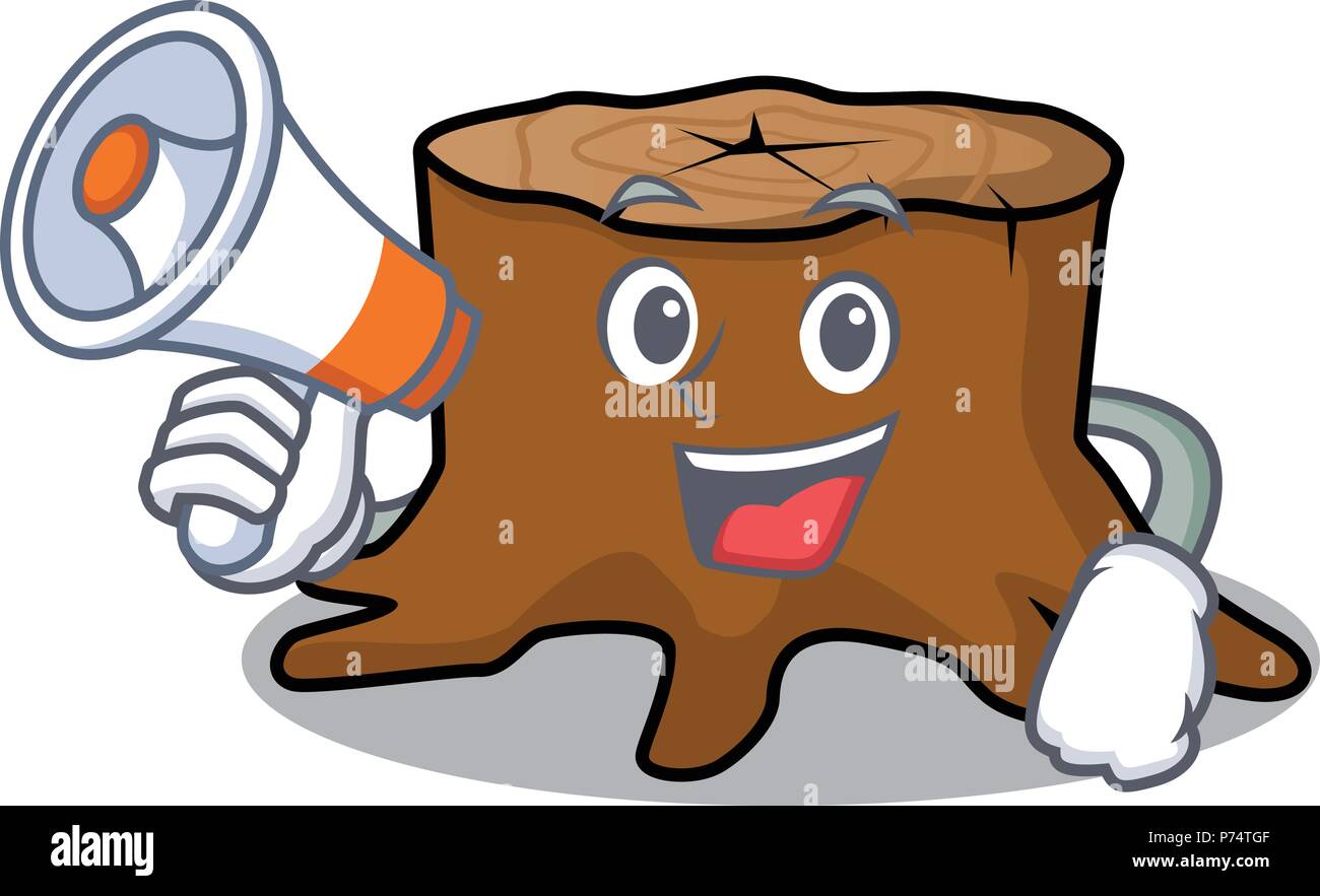 With megaphone tree stump character cartoon Stock Vector Image & Art ...